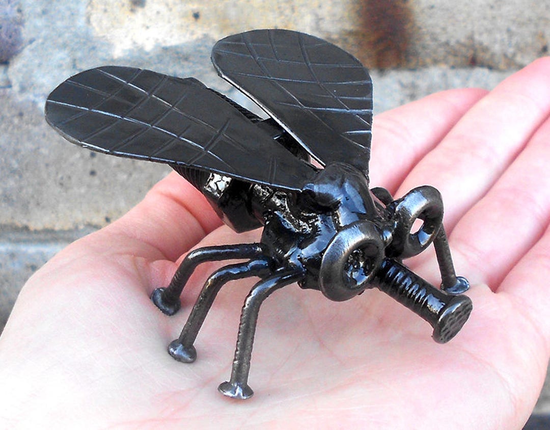 Welded Metal Steampunk Fly Sculpture, Mechanical Insect Figurine - Etsy
