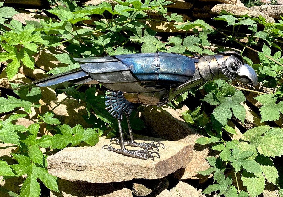 Metal Sculpture Hawk Steampunk. Industrial Art Hawk Figurine. Welded ...