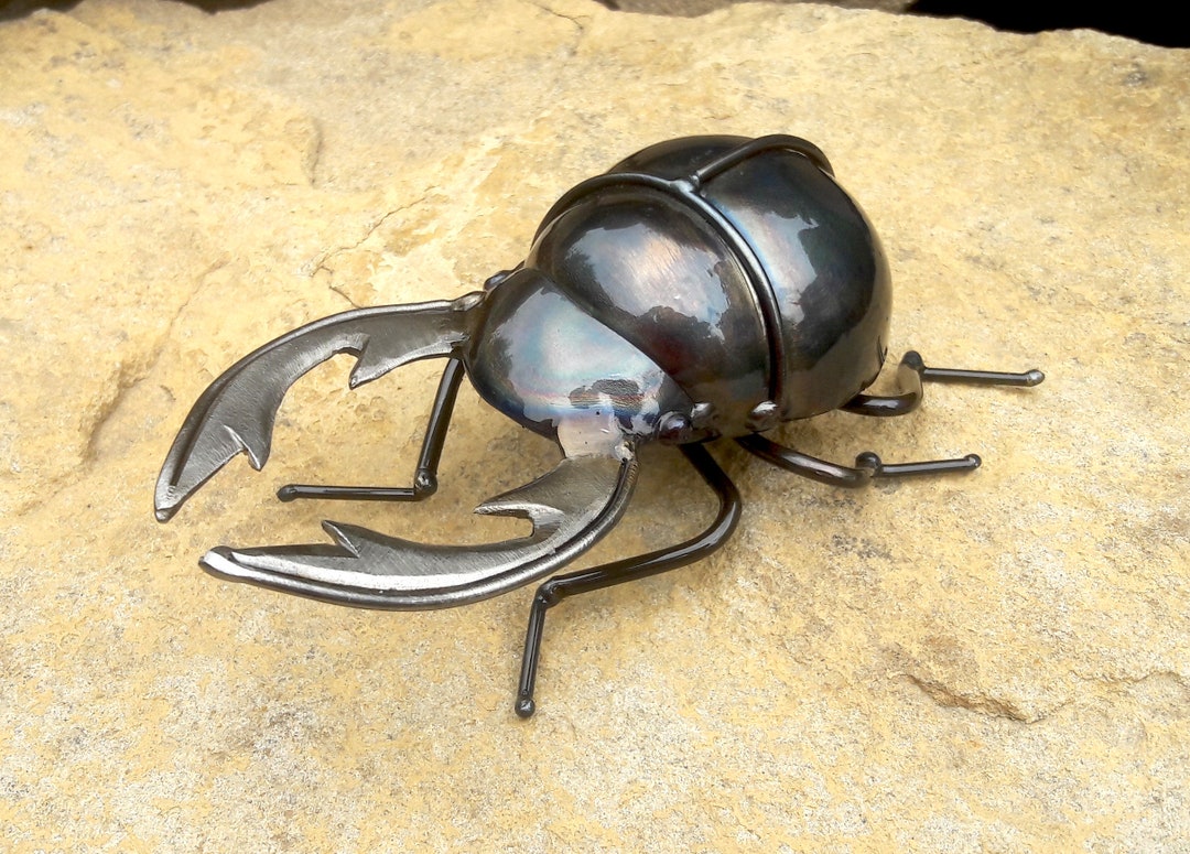 Metal Sculpture Beetle, Mechanical Beetle Figurine. Art Recycling ...