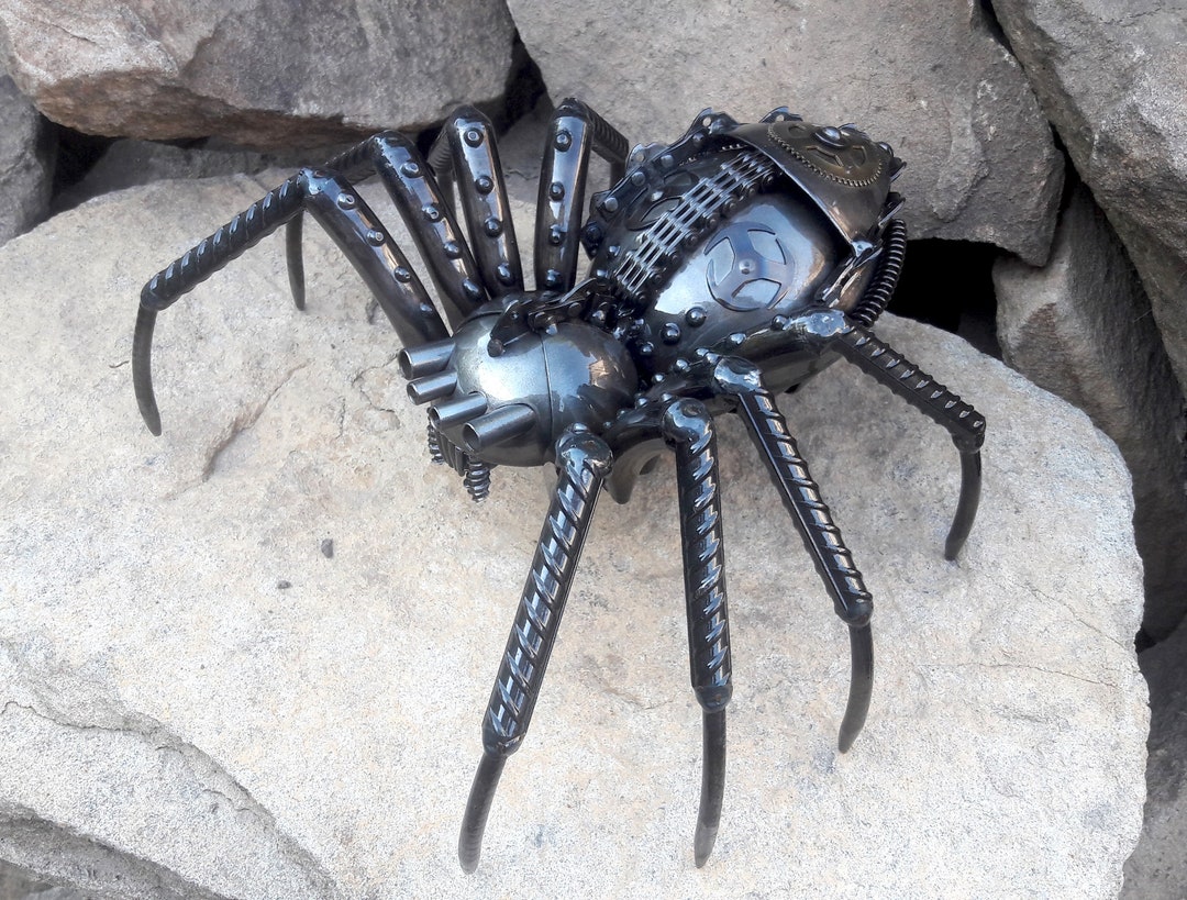 Art Metal Sculpture Steampunk Spider, Spider Sculpture. Metal Spider ...