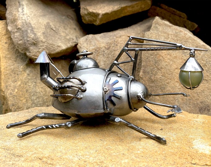 Metal Sculpture Beetle, Mechanical Beetle Figurine. Art Recycling ...