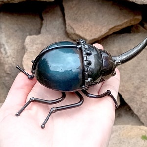 Metal Sculpture Beetle, Mechanical Beetle Figurine. Art Recycling Figurine. Welded Insect Metal ...