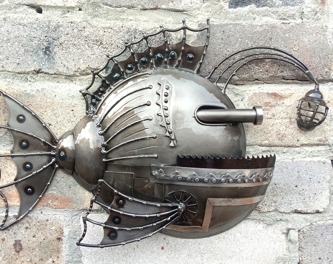 Wall Metal Sculpture of Half an Angler Fish, Art Metal Angler Fish. - Etsy