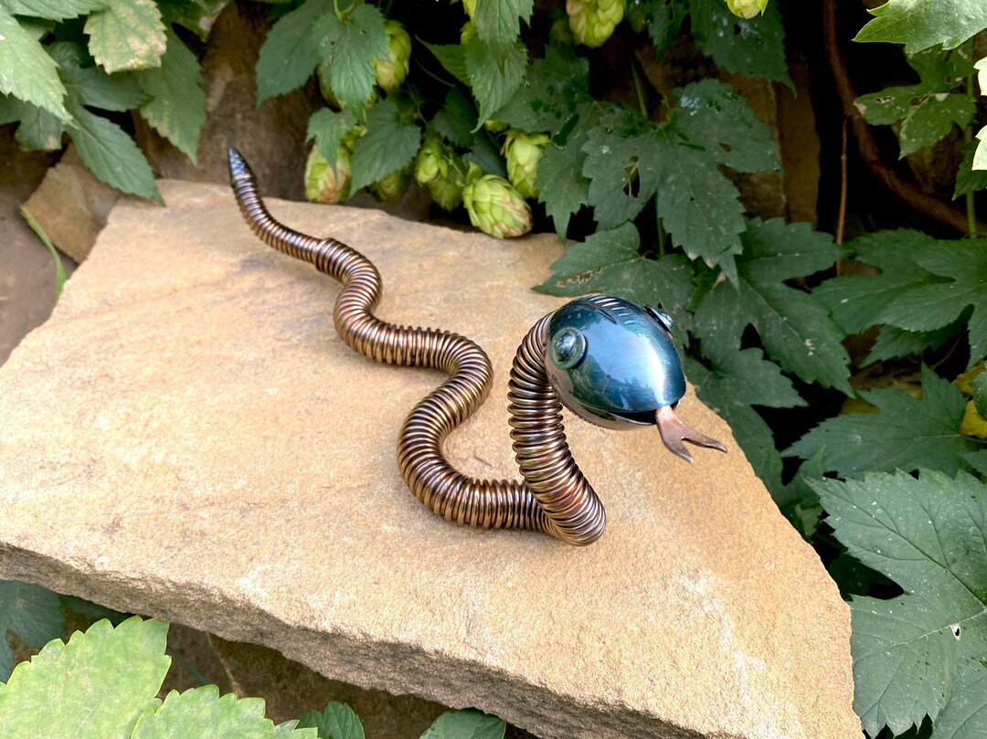 Metal Sculpture Snake. Creature Figurine Welded Snake. Welded Snake ...