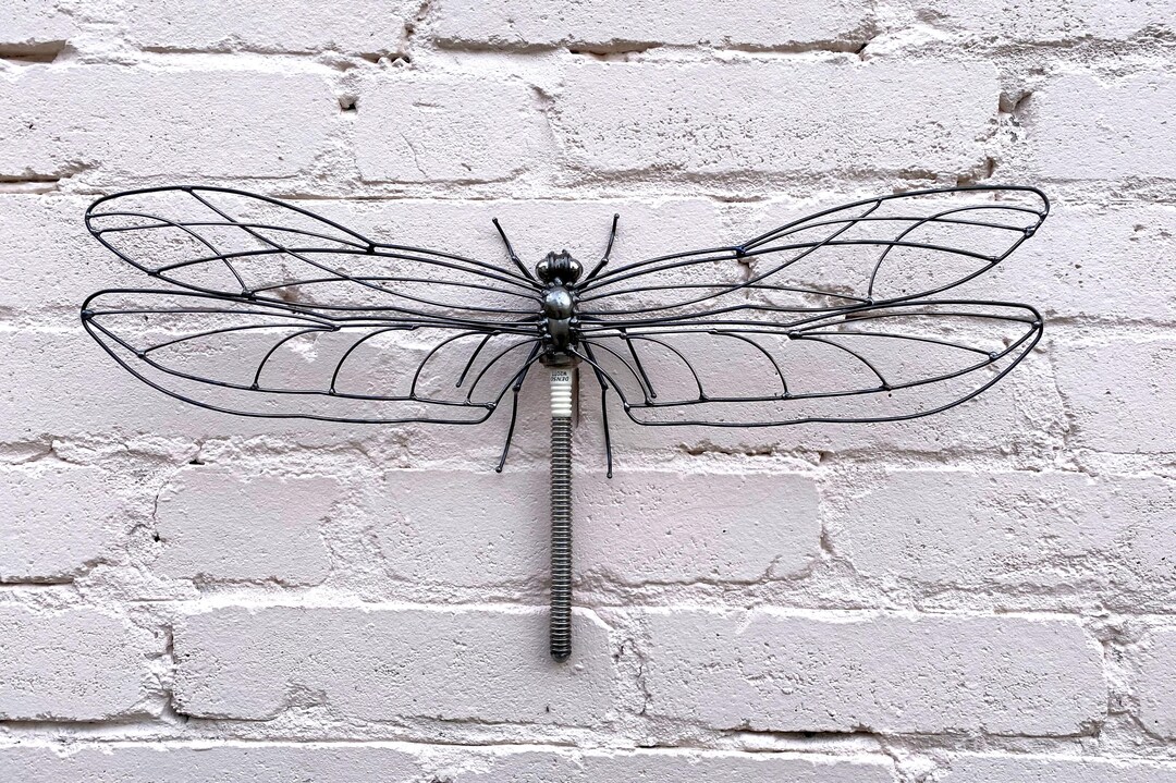 Wall Metal Sculpture Dragonfly, Mechanical Dragonfly Figurine, Welded ...