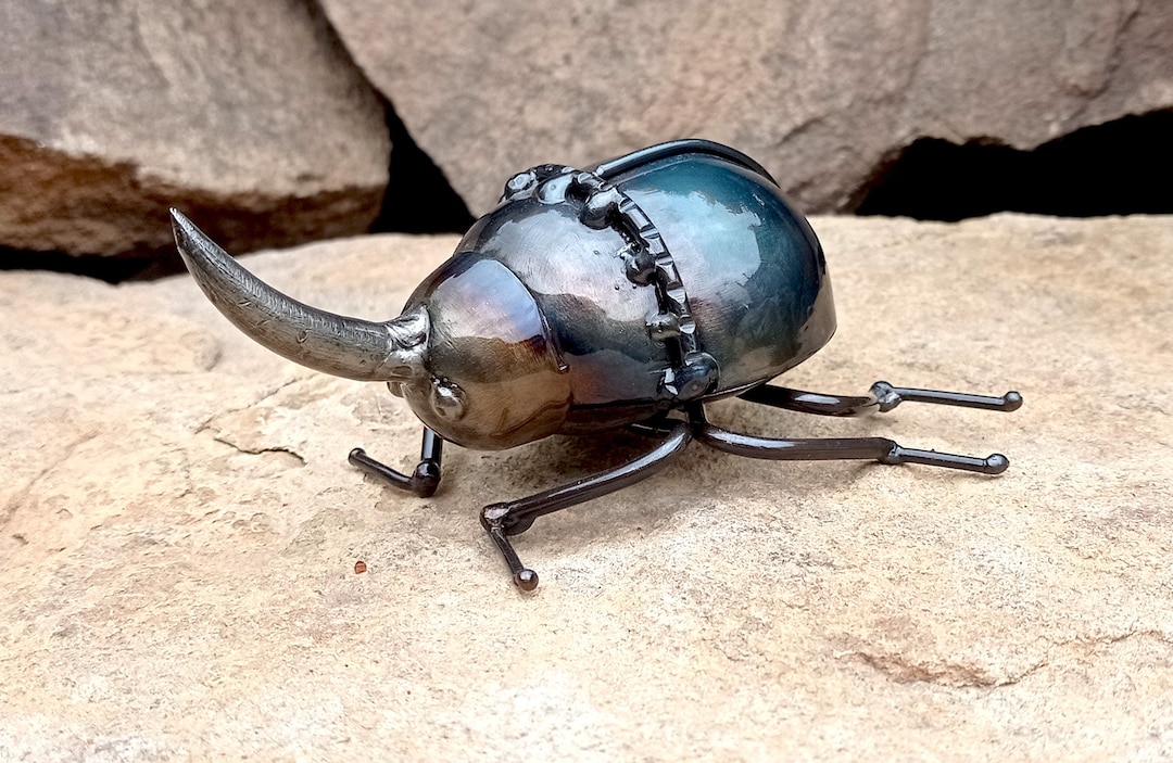 Metal Sculpture Beetle, Mechanical Beetle Figurine. Art Recycling ...
