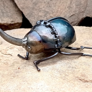 Metal Sculpture Beetle, Mechanical Beetle Figurine. Art Recycling ...
