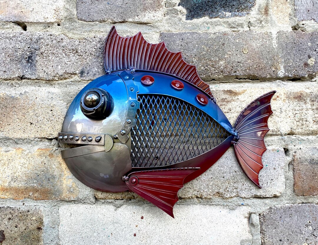 Wall Metal Sculpture of Half an Fish, Art Metal Fish. - Etsy