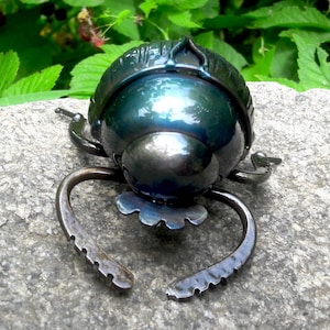 Metal Sculpture Beetle Scarab Mechanical Beetle Figurine. Art - Etsy