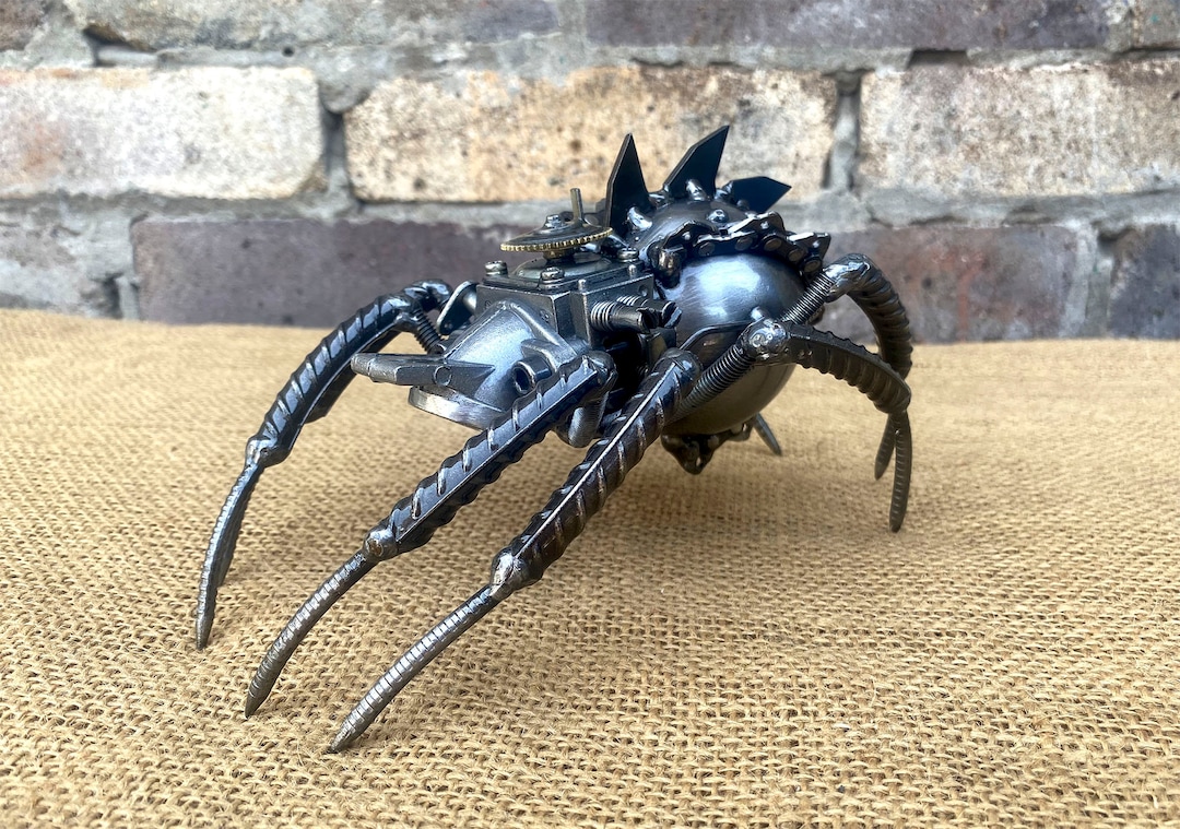 Art Metal Sculpture Steampunk Spider, Spider Sculpture. Metal Spider ...