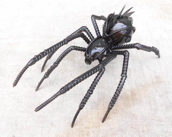 Metal Sculpture Spider, Spider Statuette. Art Metal Insect Figurine ...