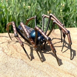 Metal Spider Figurine, Art Metal Sculpture Steampunk Spider, Spider ...