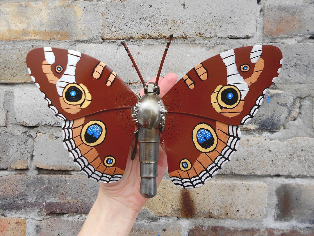 Metal Sculpture Peacock Butterfly, Butterfly of European. Aglais Io ...