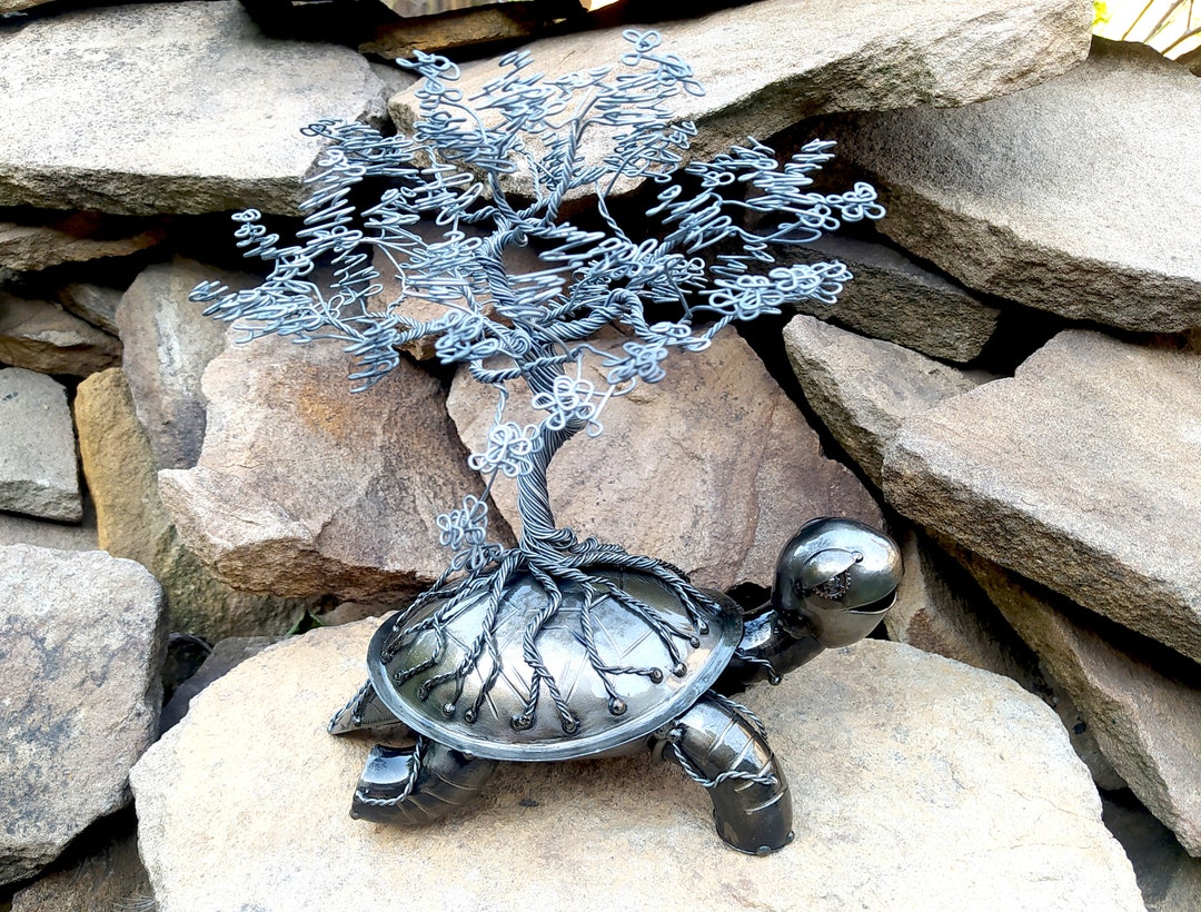 Metal Sculpture Turtle Steampunk. Mechanical turtle With Tree of Life ...