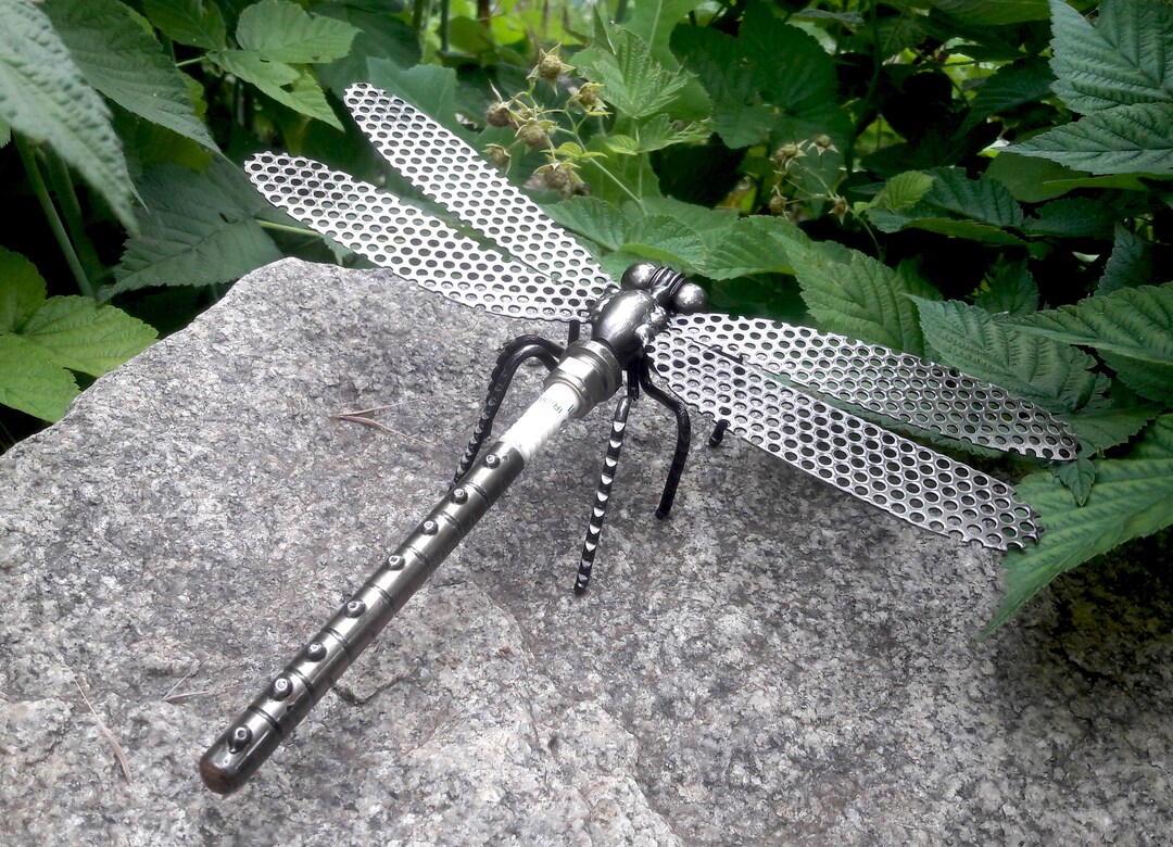 Metal Sculpture Dragonfly. Mechanical Dragonfly Figurine. - Etsy