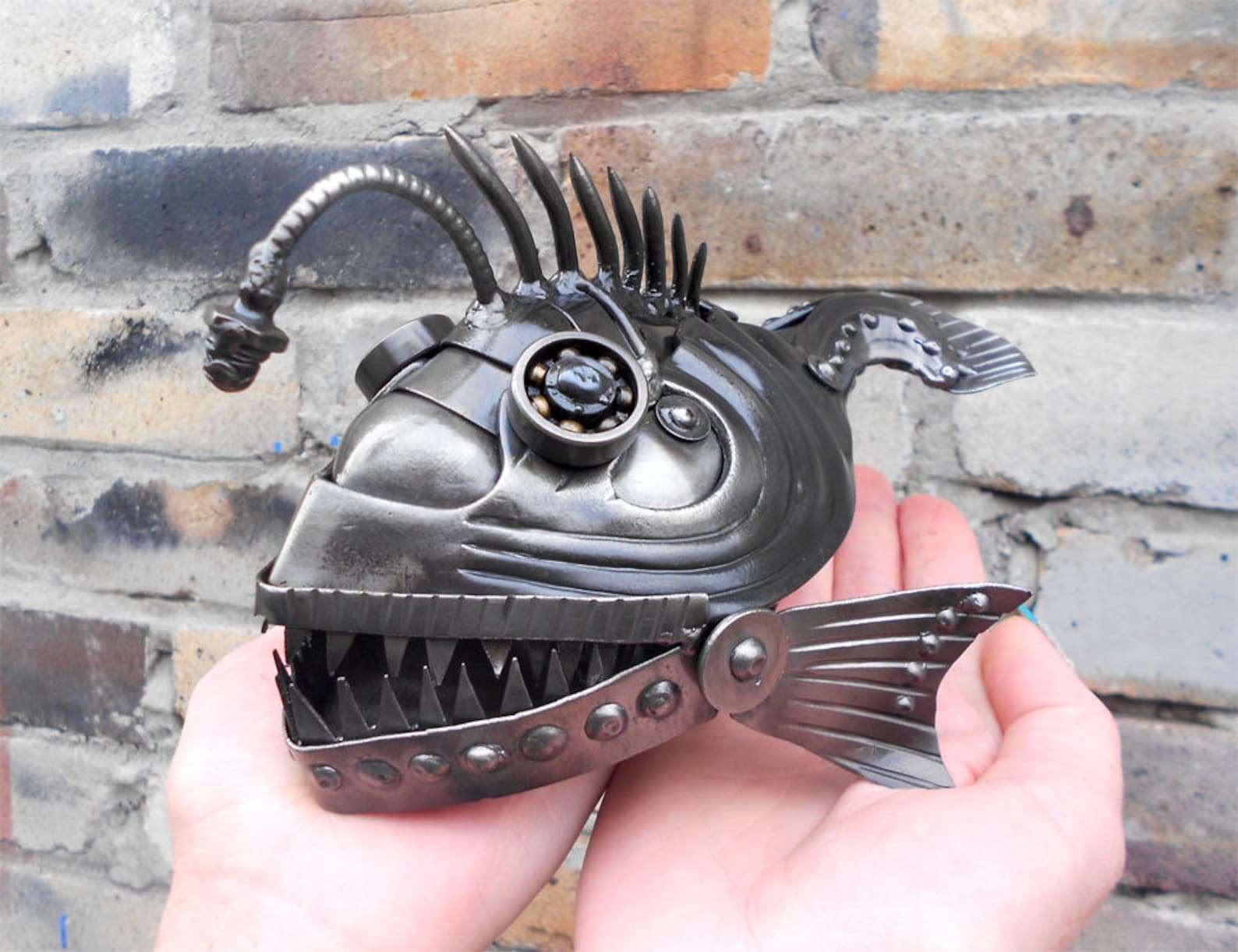 Metal Sculpture Angler Fish Steampunk. Mechanical Fish - Etsy