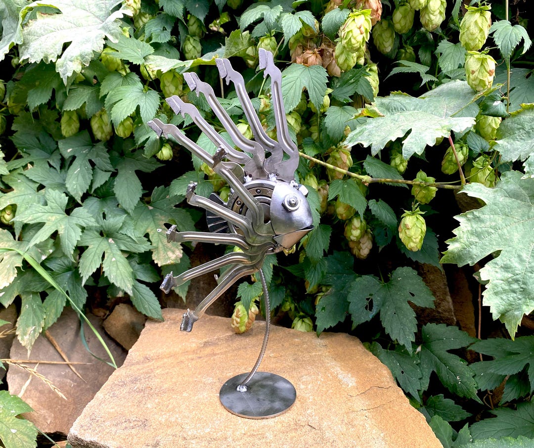 Metal Sculpture Pterois. Mechanical Fish Figurine. Metal Fish Statuette ...