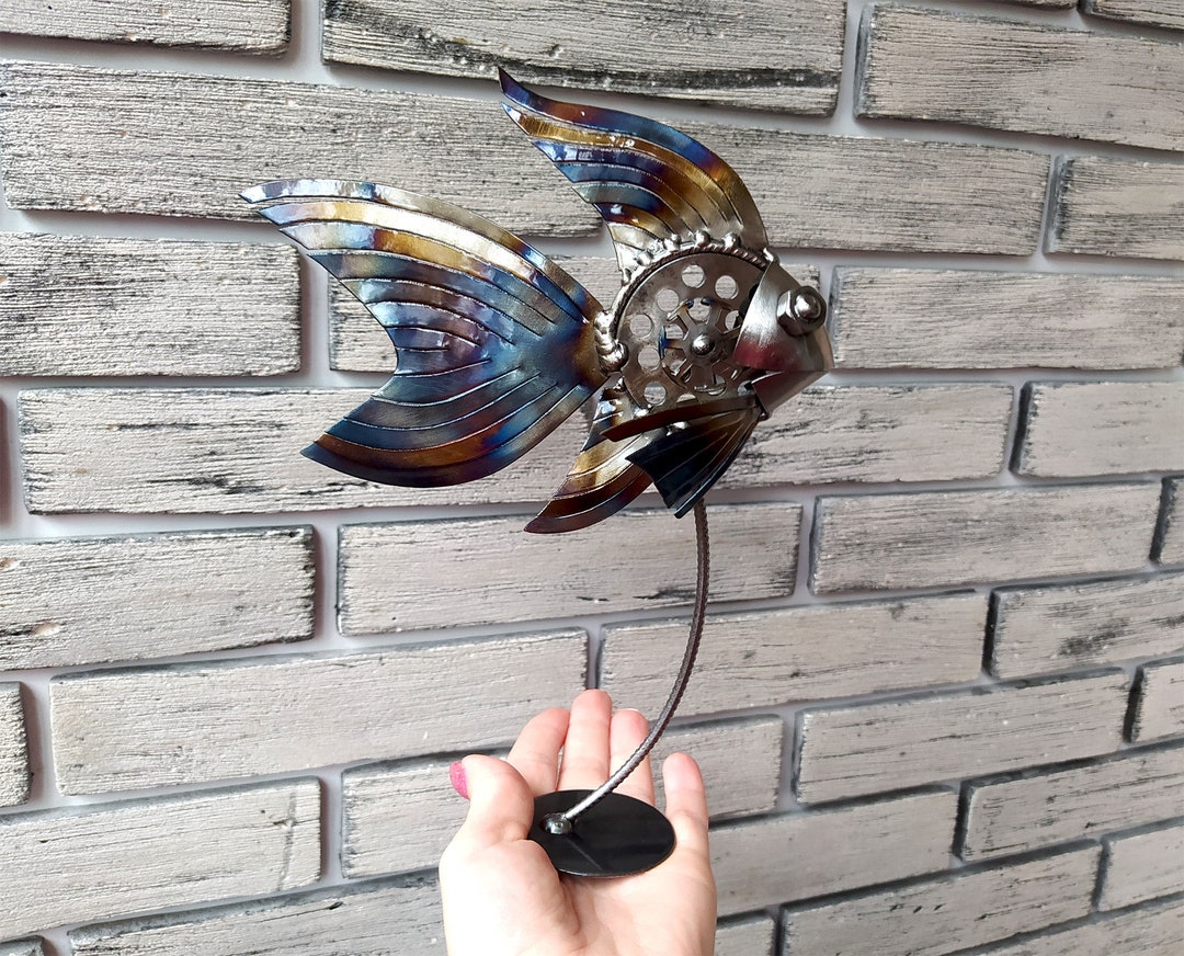 Metal Sculpture Fish, Steampunk Fish. Art Fish Figurine. Steampunk Fish ...