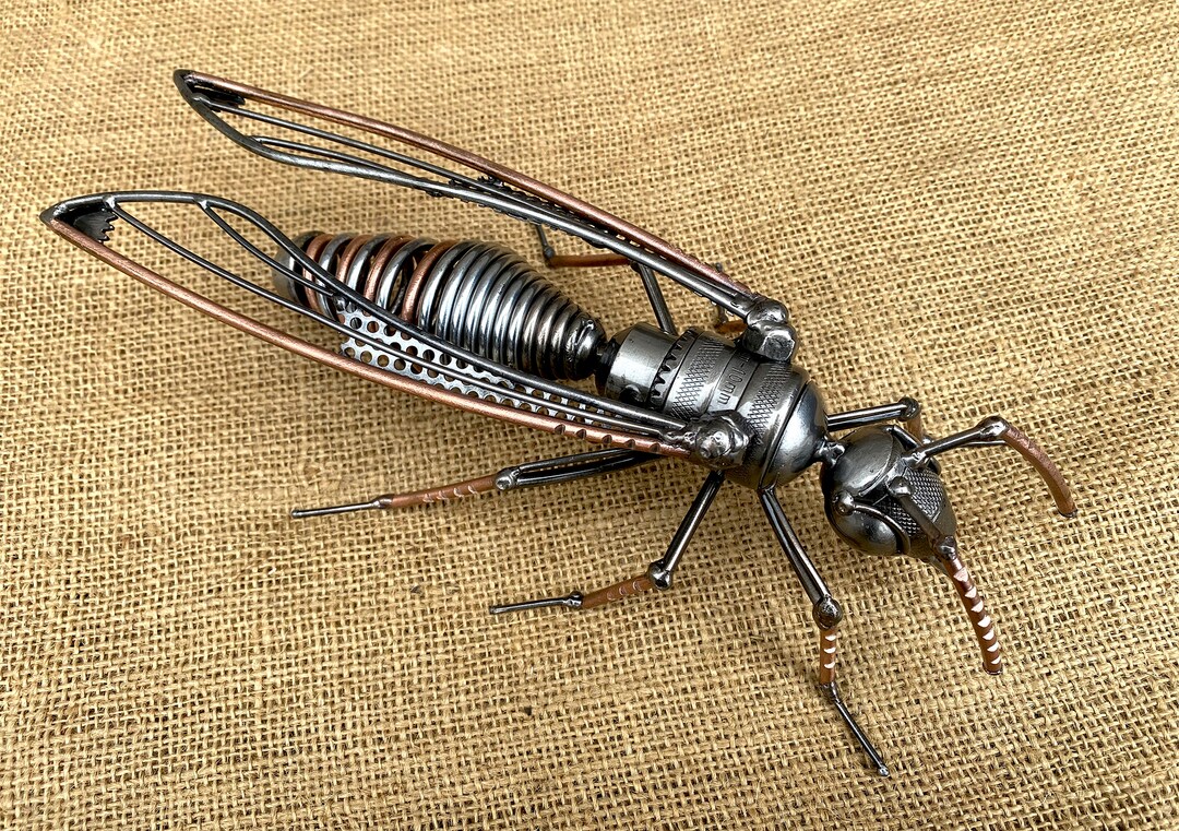 Metal Sculpture Wasp, Wasp America. Art Wasp Figurine. Welded Insect ...