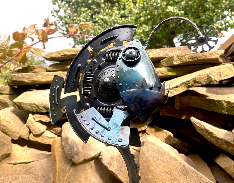 Welded Metal Steampunk Fish Sculpture, Art Recycling Figurine - Etsy