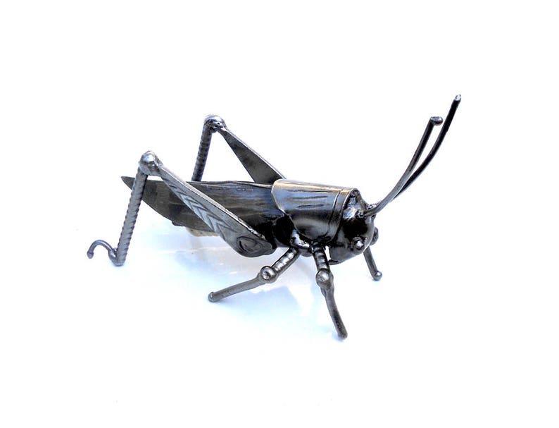 Metal sculpture grasshopper. Insect figurine Welded insect. | Etsy