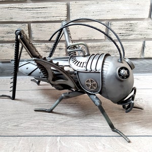 Art Metal Sculpture Steampunk Grasshopper, Grasshopper Sculpture. Metal ...