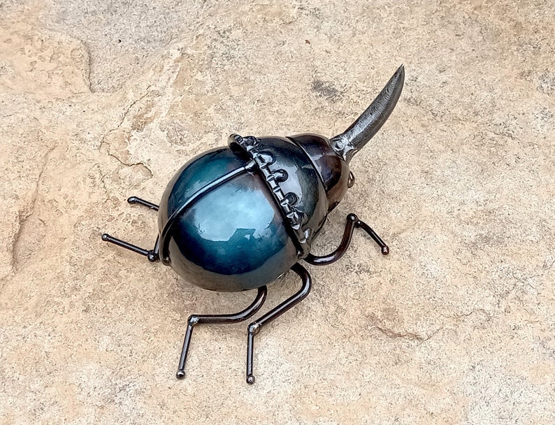 Welded Metal Beetle Sculpture, Steampunk Insect Figurine, Recycled Art ...
