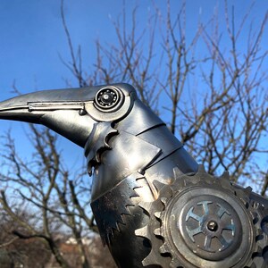 Metal Sculpture Raven Steampunk. Industrial Art Raven Figurine. Welded ...