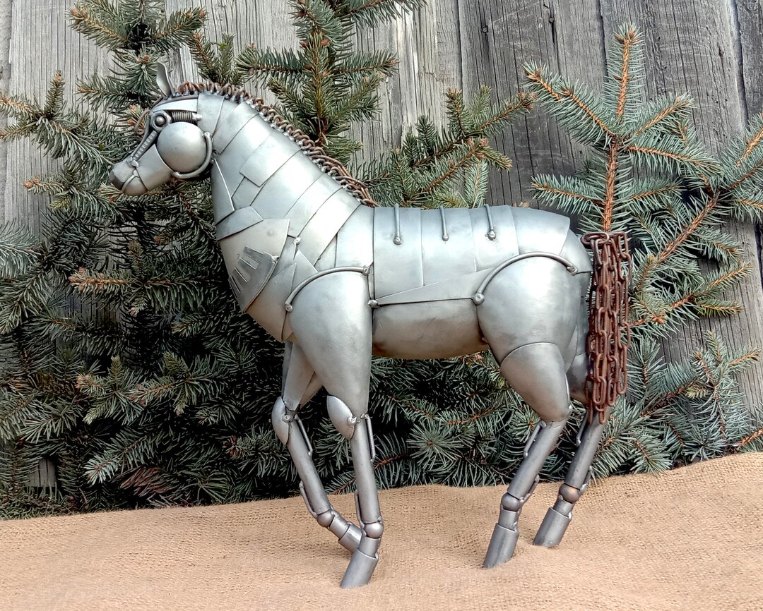 Metal Sculpture Horse Steampunk. Metal Figurine Horse. Welded Horse ...