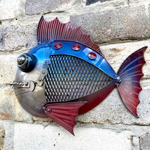 Wall Metal Sculpture of Half an Fish, Art Metal Fish. - Etsy