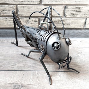 Art Metal Sculpture Steampunk Grasshopper, Grasshopper Sculpture. Metal ...