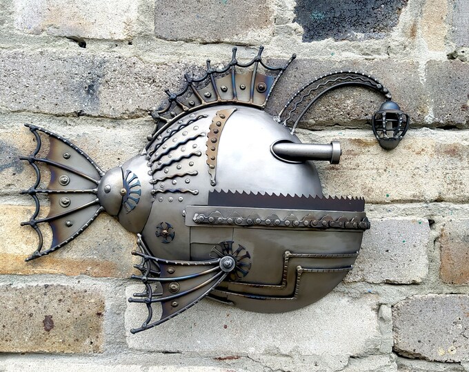 Wall Metal Sculpture of Half an Angler Fish, Art Metal Angler Fish. - Etsy