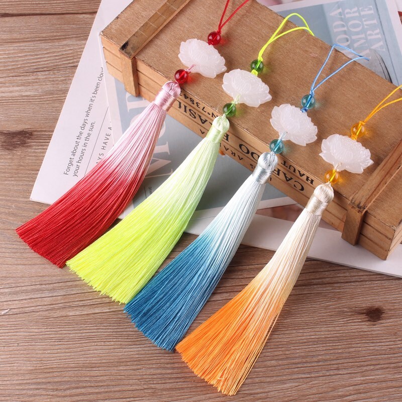 TB0280 25CM Chinese tassels pendant decorated with jade and | Etsy