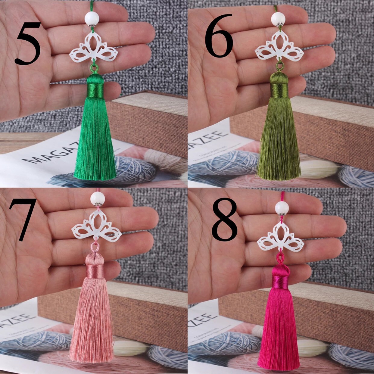 TB0189 1piece 12CM Chinese tassels decorated with shell | Etsy