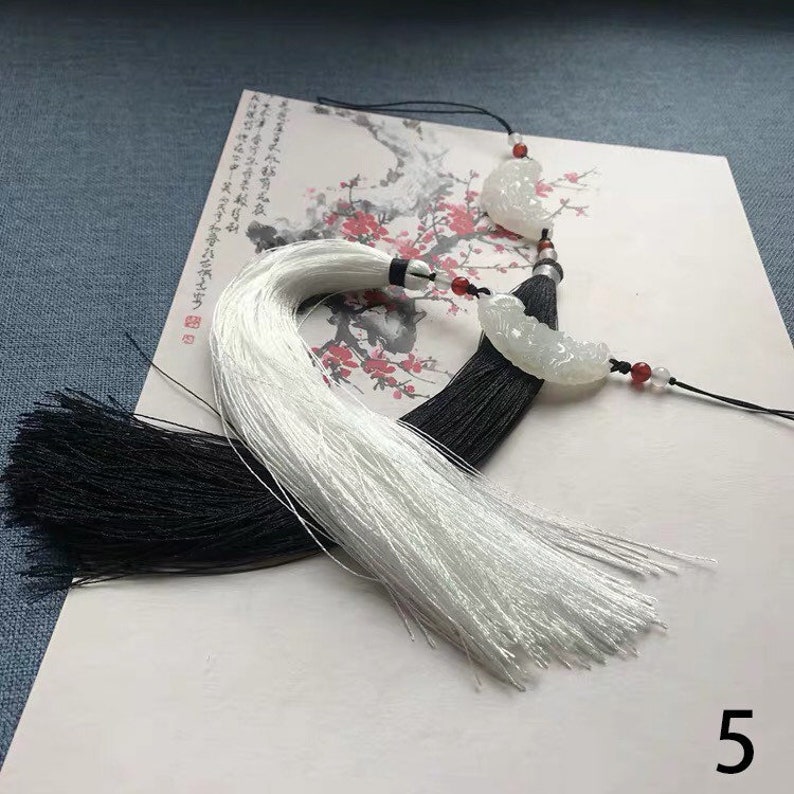TB0317 36cm Chinese traditional jade pendant tassels | Etsy