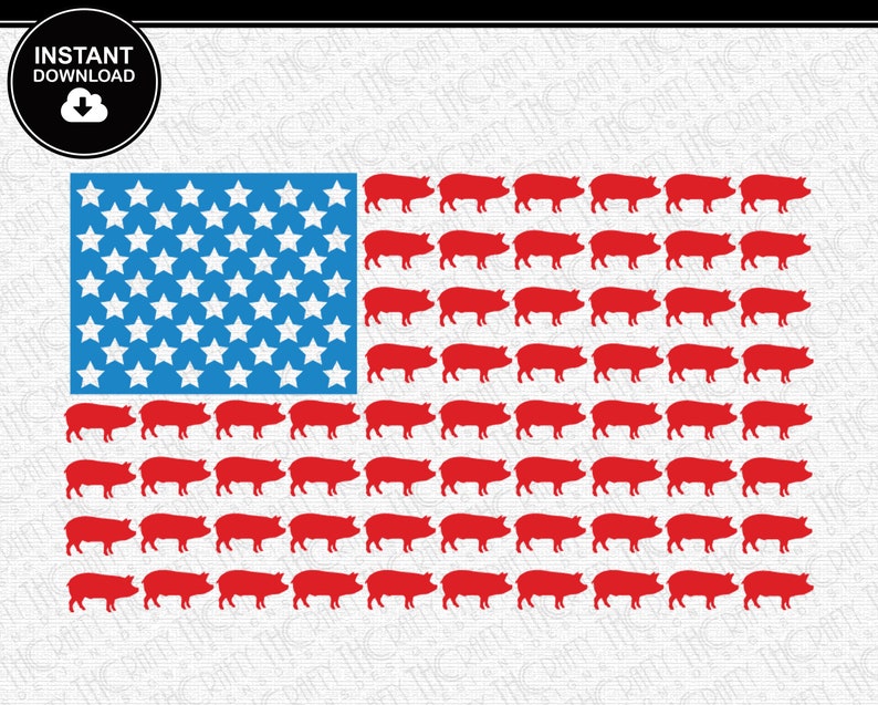 Pig Flag SVG United States SVG Hog Swine Patriotic - Etsy