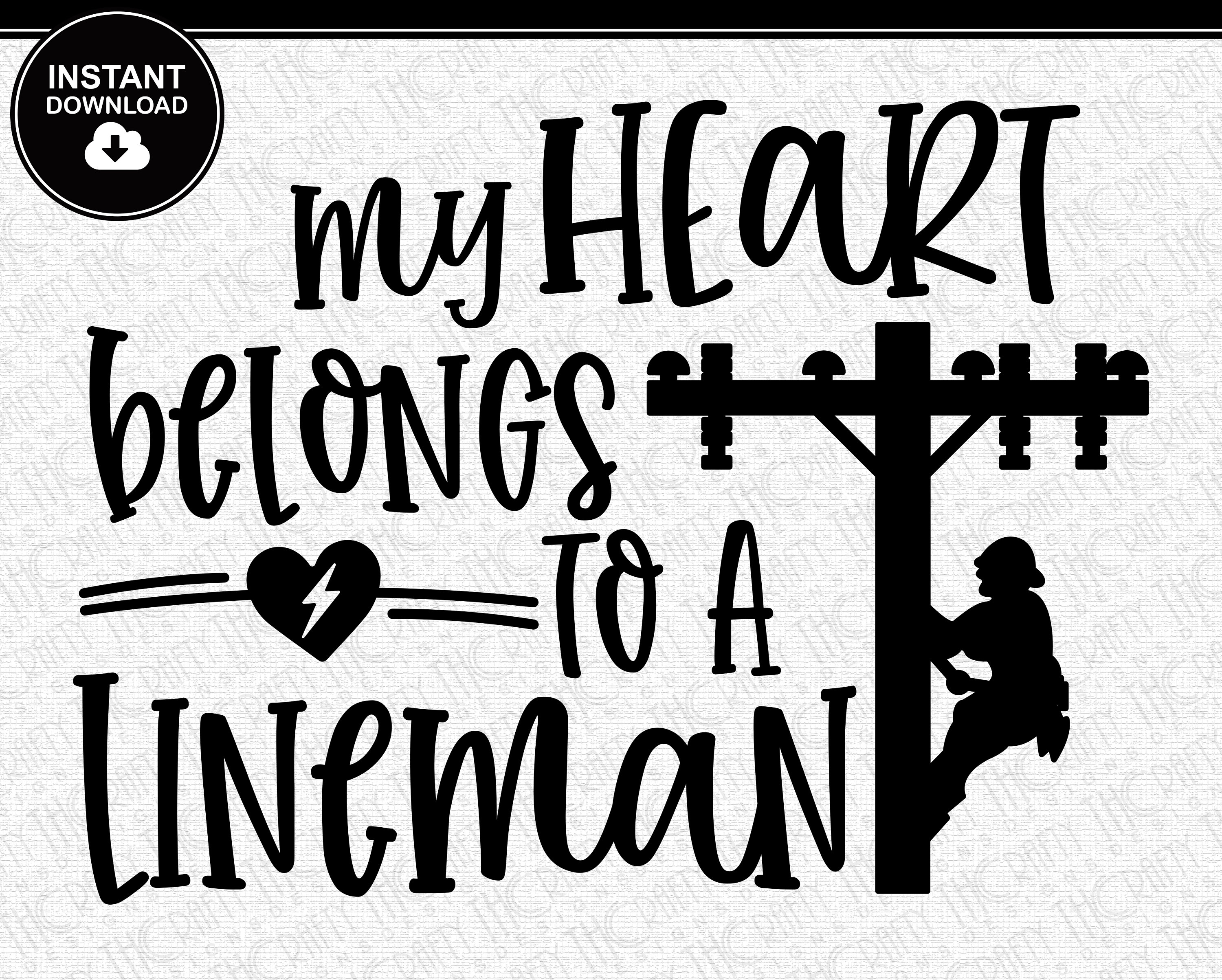 My Heart Belongs to a Lineman SVG Wife SVG Electricity | Etsy