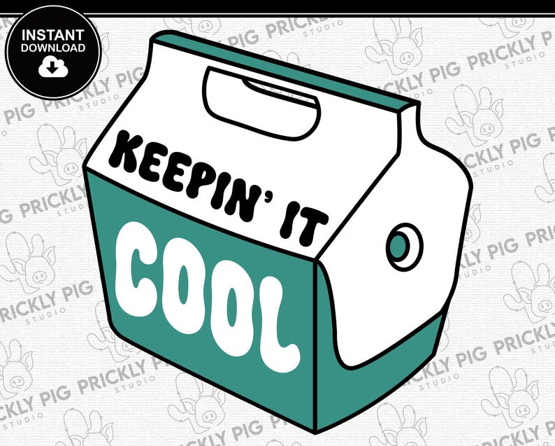 Keepin' It Cool SVG | Ice Chest SVG | Funny Quote | Ice Box | Retro ...