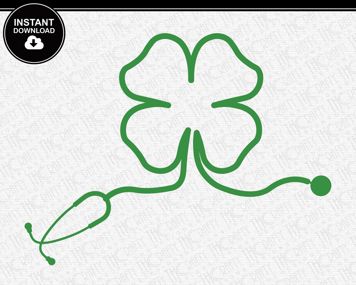 Shamrock Stethoscope SVG Nurse SVG St. Patrick's Day | Etsy