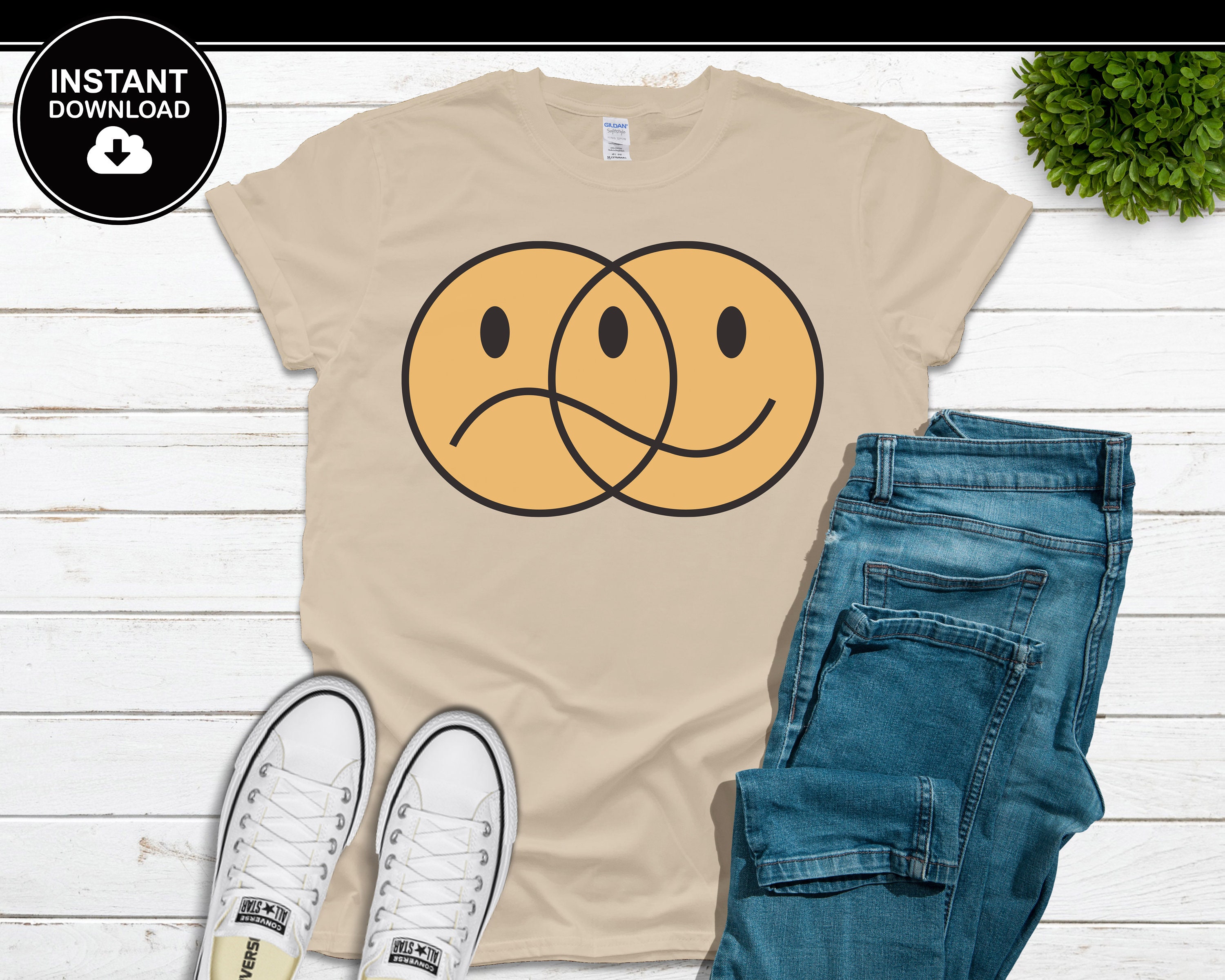 You Decide Face SVG Boho SVG Happy Face Sad Face SVG | Etsy