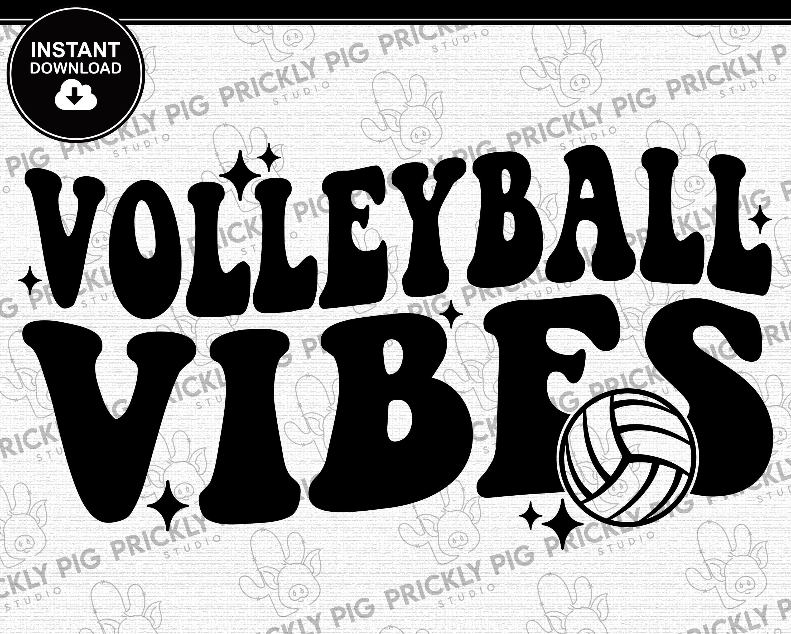 Volleyball Vibes SVG | Volleyball SVG | Team | Sports | Game | Retro ...