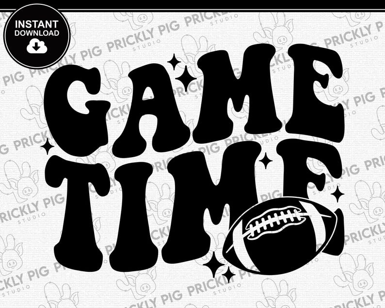 Game Time SVG | Football SVG | Football | Sports | Game | Retro | SVG ...