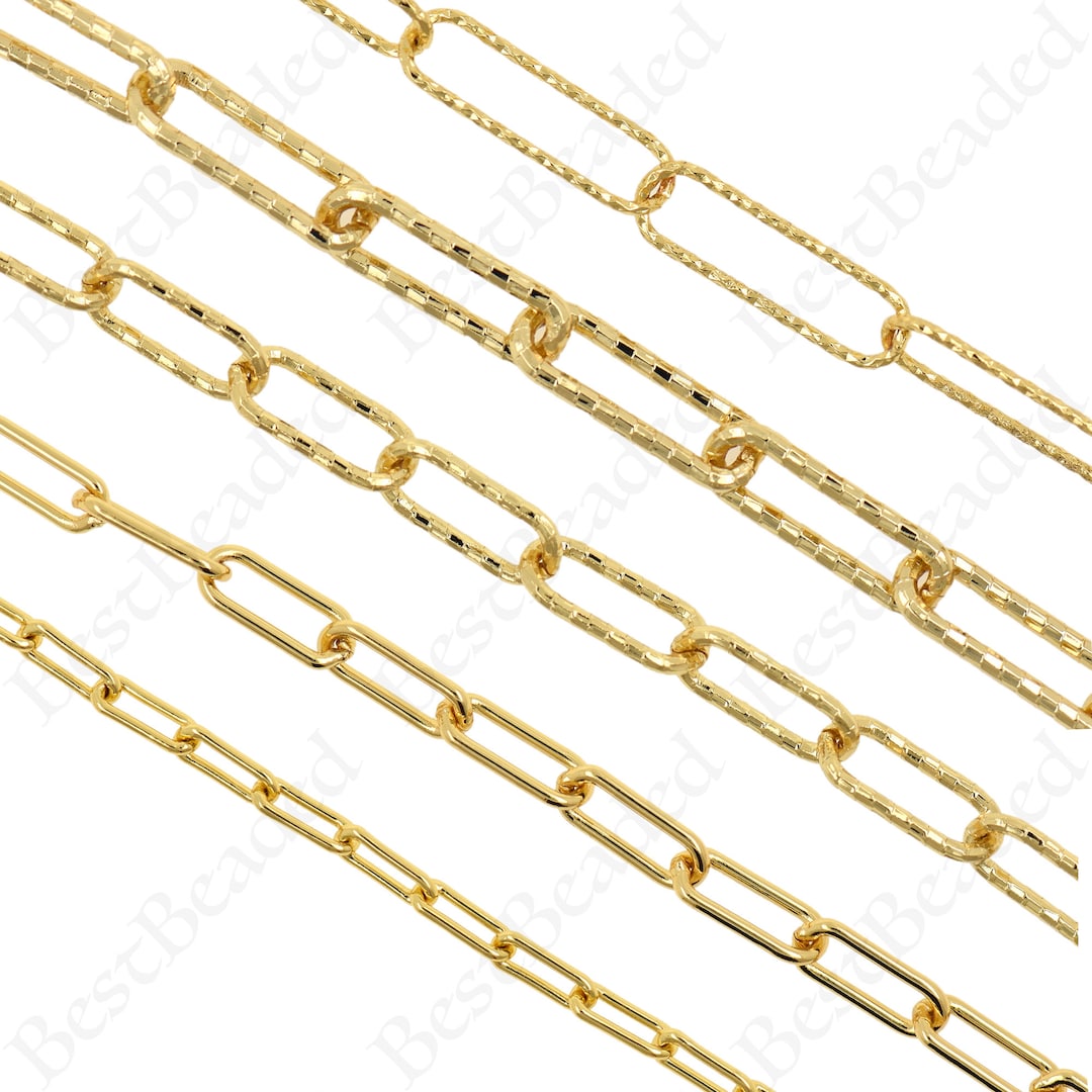 Shiny Gold Plated Oval Chains,minimalist Chain,unique Jewelry Making ...