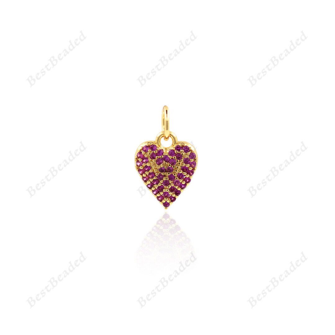 Cubic Heart Pendants,cz Stone Heart Jewelry Making Accessory,diy ...