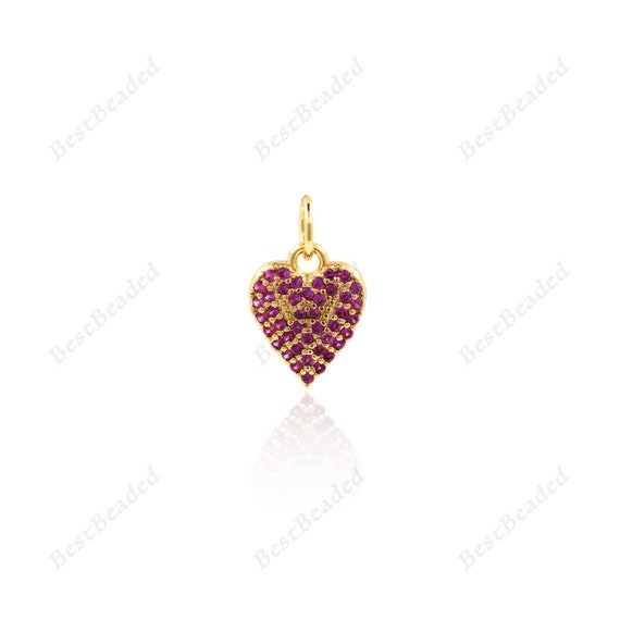 Cubic Heart Pendantscz Stone Heart Jewelry Making - Etsy