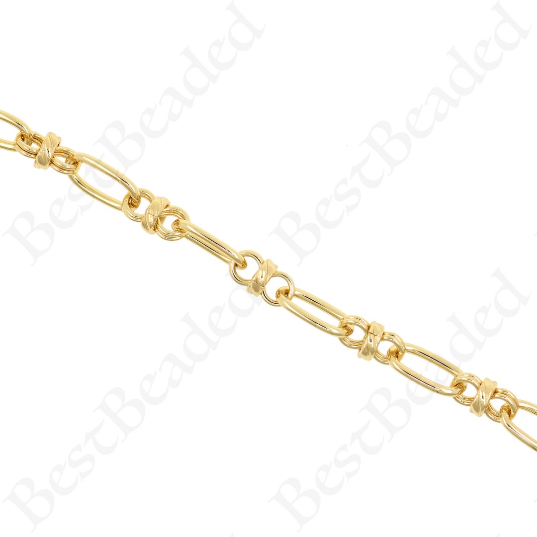 18K Filled Gold Knot Chain, Brass Knot Chain Necklace, Personalized ...