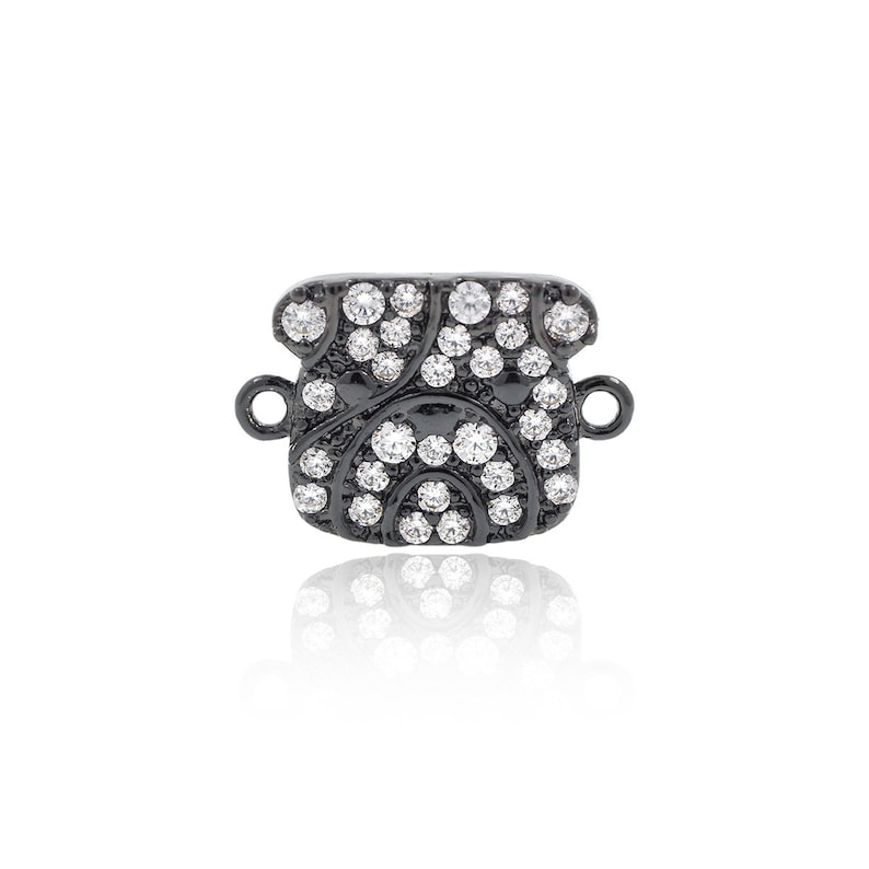 Bulldog Bracelet Connector CZ Pave Link Spacer Charm for - Etsy