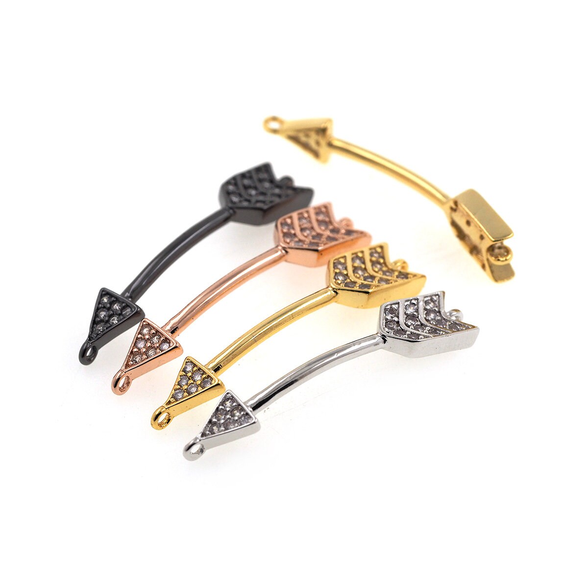 Cupid Arrow Connector Link Micro Pave Clear CZ for Personality Jewelry ...