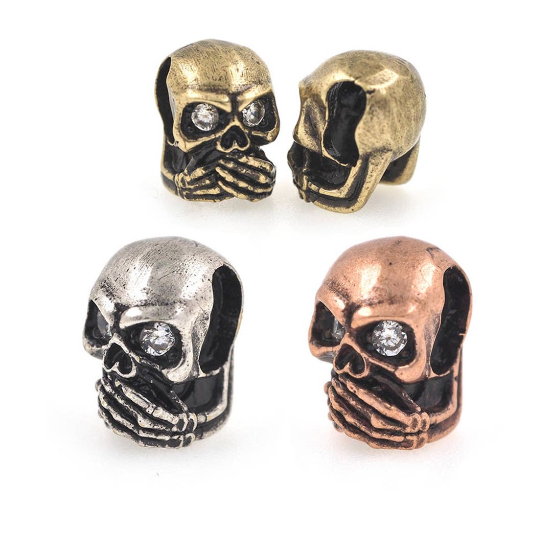 Antique Skull Bead for Paracord Bracelet,metal Pave CZ Leather Bangle ...