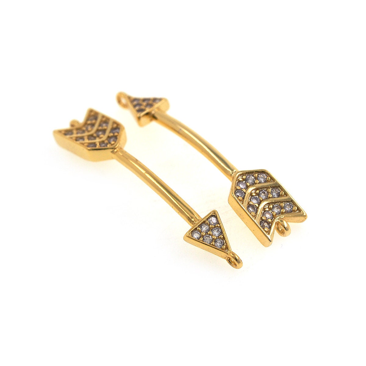 Cupid Arrow Connector Link Micro Pave Clear CZ for Personality Jewelry ...